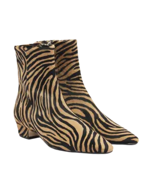 AeydĒ Lila Zebra-print Calf Hair Ankle Boots - Brown