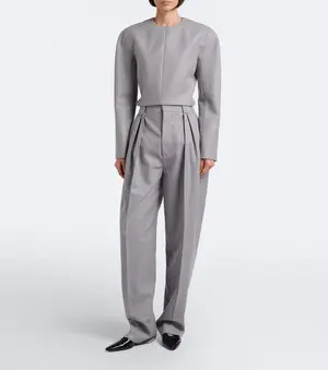 Bottega Veneta Pleated Wool Wide-leg Trousers