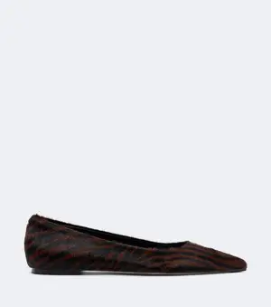 AeydĒ Cassy Zebra-print Calf Hair Ballet Flats - Brown
