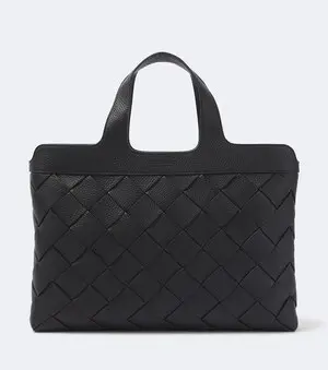 Bottega Veneta Diago Intrecciato Leather Briefcase - Black