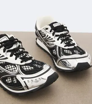 Bottega Veneta Orbit Metallic Sneakers - Silver