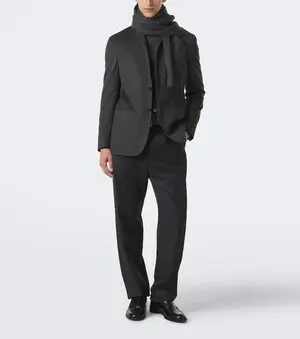 Zegna Fringed Cashmere Scarf - Grey
