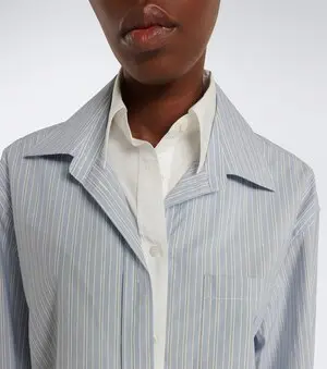 Acne Studios Striped Cropped Cotton Poplin Shirt