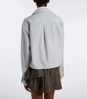 Acne Studios Striped Cropped Cotton Poplin Shirt