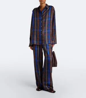 Asceno Maya Checked Silk Shirt