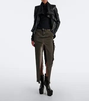 Rick Owens Beatle Kiss Leather Platform Ankle Boots