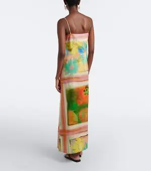 Staud Laura Floral Linen Maxi Dress