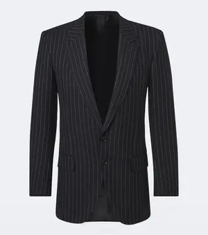 TOM FORD Striped Wool Twill Blazer - Black