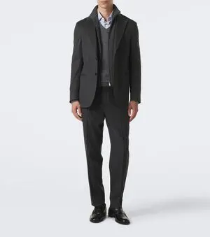 Zegna Wool, Silk, And Cashmere Straight Pants