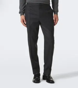 Zegna Wool, Silk, And Cashmere Straight Pants