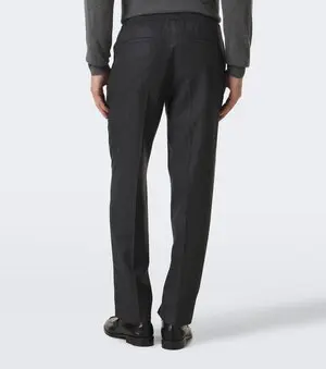 Zegna Wool, Silk, And Cashmere Straight Pants