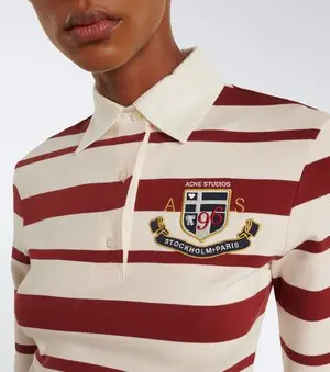 Acne Studios Striped Cotton-blend Jersey Polo Shirt
