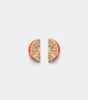 SYDNEY EVAN Orange 14kt Earrings With Sapphires