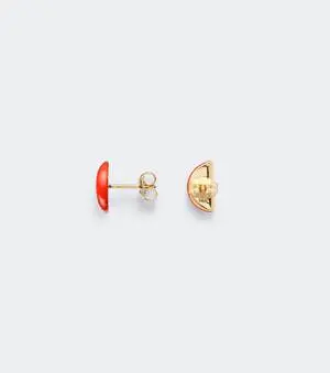 SYDNEY EVAN Orange 14kt Earrings With Sapphires