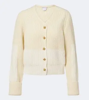 Bottega Veneta Ribbed-knit Cardigan - White