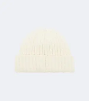 Prada Ribbed-knit Virgin Wool Beanie - Beige