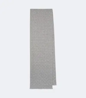 Bottega Veneta Intrecciato Cashmere Scarf - Grey
