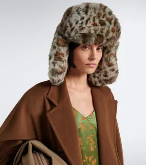 Ruslan Baginskiy Leopard-print Aviator Hat