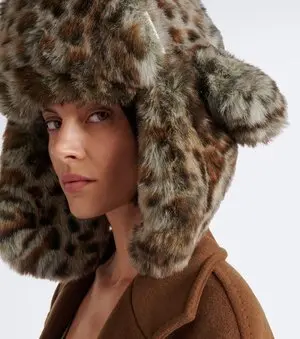 Ruslan Baginskiy Leopard-print Aviator Hat