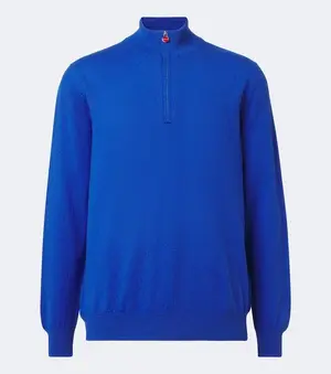 Kiton Cashmere Half-zip Sweater - Blue