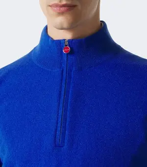 Kiton Cashmere Half-zip Sweater - Blue