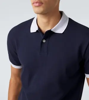 Eleventy Cotton Piqué Polo Shirt - Blue