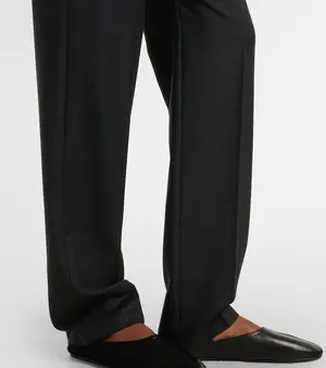 Agnona Wool Flannel Straight Leg Trousers