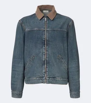 FRAME Corduroy-trimmed Denim Jacket