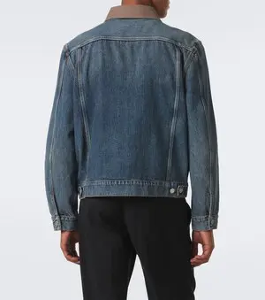 FRAME Corduroy-trimmed Denim Jacket