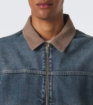 FRAME Corduroy-trimmed Denim Jacket