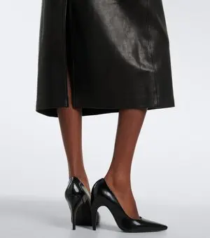 Nour Hammour Alana Leather Pencil Skirt