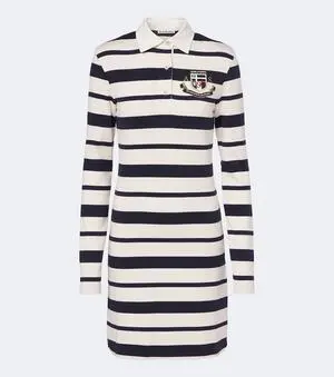 Acne Studios Striped Cotton-blend Jersey Polo Dress