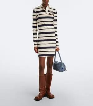 Acne Studios Striped Cotton-blend Jersey Polo Dress