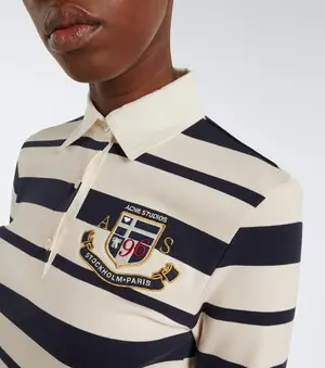 Acne Studios Striped Cotton-blend Jersey Polo Dress