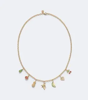 SYDNEY EVAN 14kt Charm Necklace With Gemstones