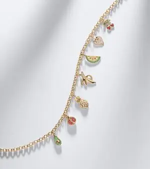 SYDNEY EVAN 14kt Charm Necklace With Gemstones