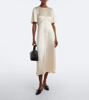 JOSEPH Aura Silk Satin Midi Dress