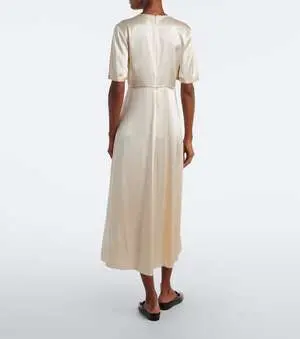 JOSEPH Aura Silk Satin Midi Dress