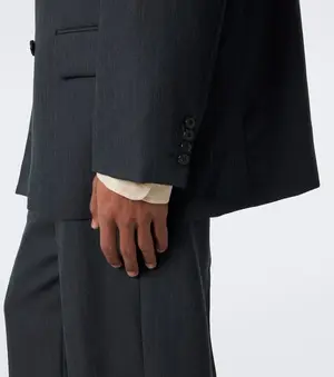 Dries Van Noten Double-breasted Herringbone Wool Blazer