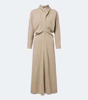 TOTEME Draped Tie-neck Cady Midi Dress