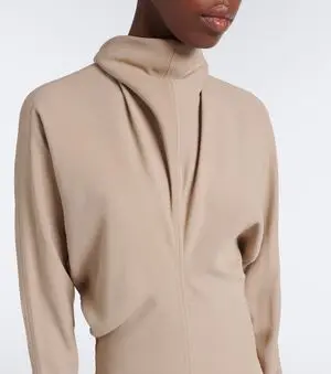 TOTEME Draped Tie-neck Cady Midi Dress