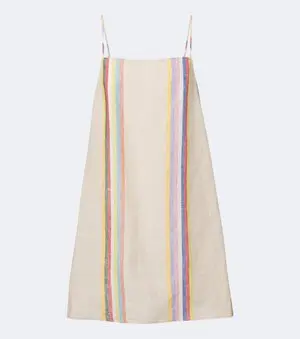 Staud Laura Striped Linen Minidress