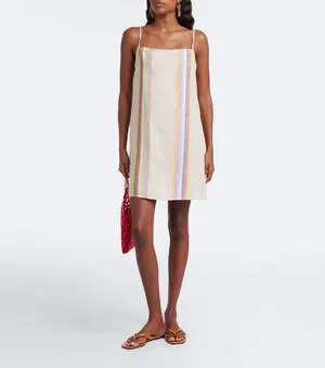 Staud Laura Striped Linen Minidress