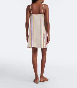 Staud Laura Striped Linen Minidress