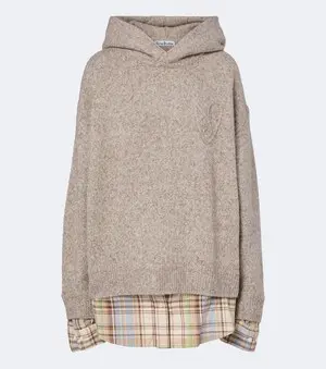 Acne Studios Layered Alpaca, Yak And Wool-blend Hoodie