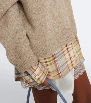 Acne Studios Layered Alpaca, Yak And Wool-blend Hoodie