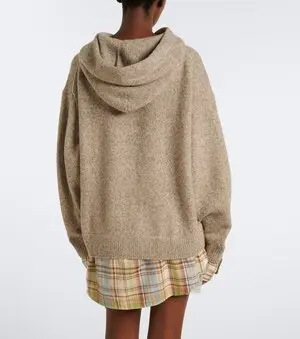 Acne Studios Layered Alpaca, Yak And Wool-blend Hoodie