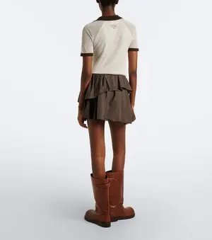 Acne Studios Ruffled Checked Wool-blend Miniskirt