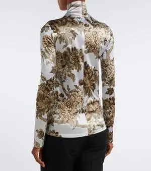 Acne Studios Floral Print Turtleneck Top