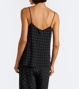 Asceno Matera Polka-dot Silk Camisole